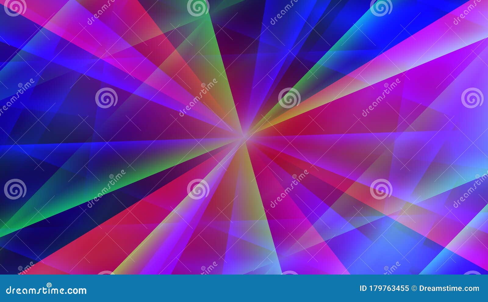 Abstract Pattern of Glowing Radial Rays on a Multi-colored Background ...