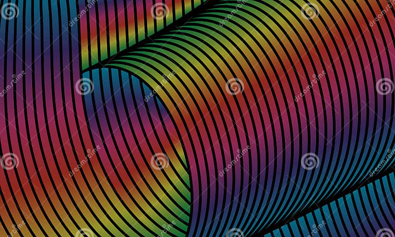 Abstract Pattern of Gradient Lines. Template for Packaging, Poster ...