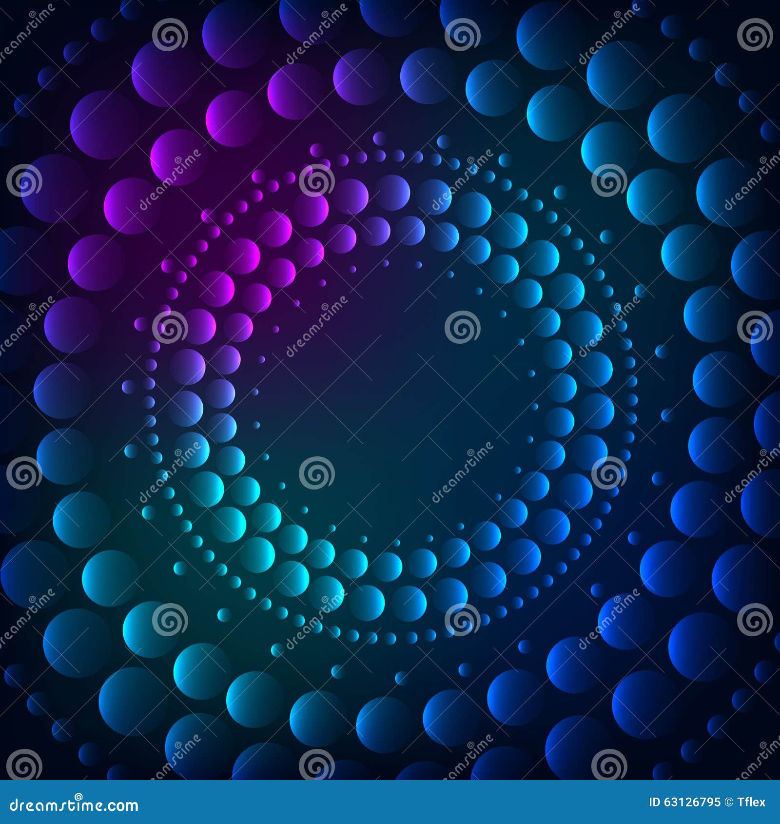 Abstract Pattern of Graduated Turquoise Shiny Dots or Circles Stock ...
