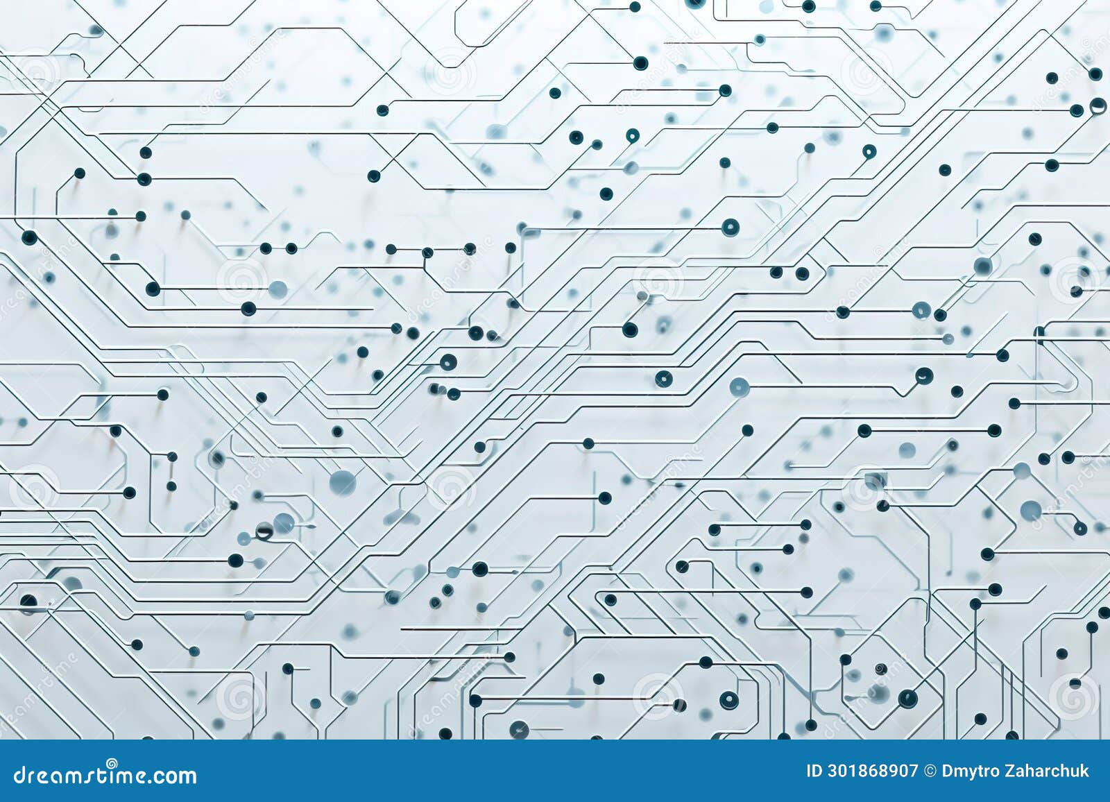 Abstract Pattern Inspired By Futuristic Circuitry Using Lines And Nodes To Create A Tech
