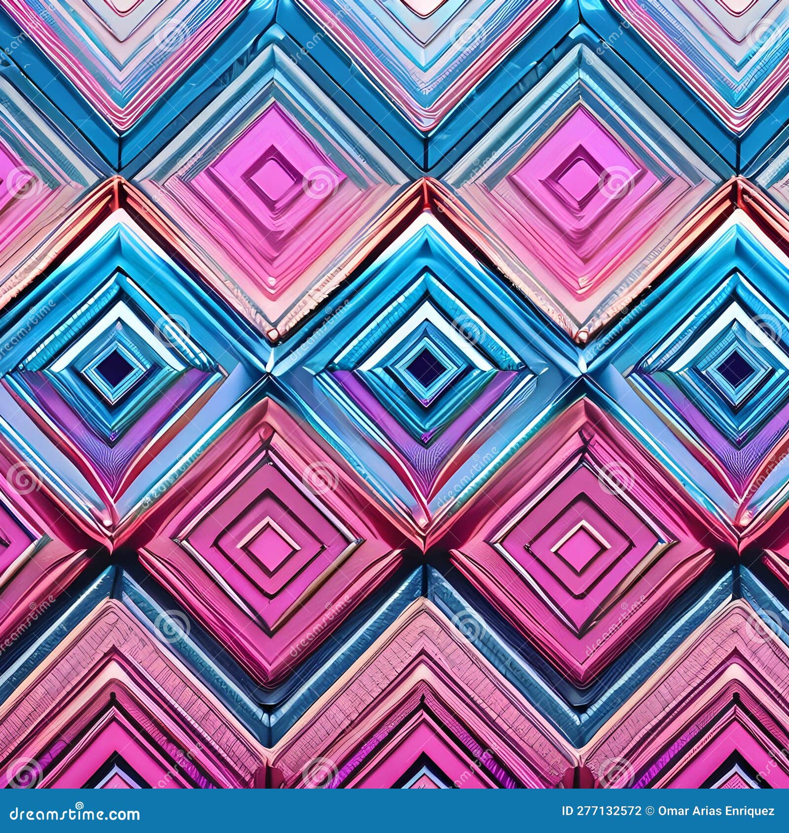 An Abstract Pattern of Interlocking Diamonds in Shades of Pink and ...