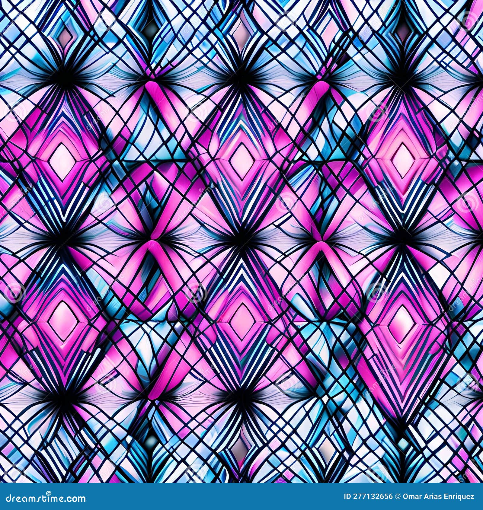 An Abstract Pattern of Interlocking Diamonds in Shades of Pink and ...