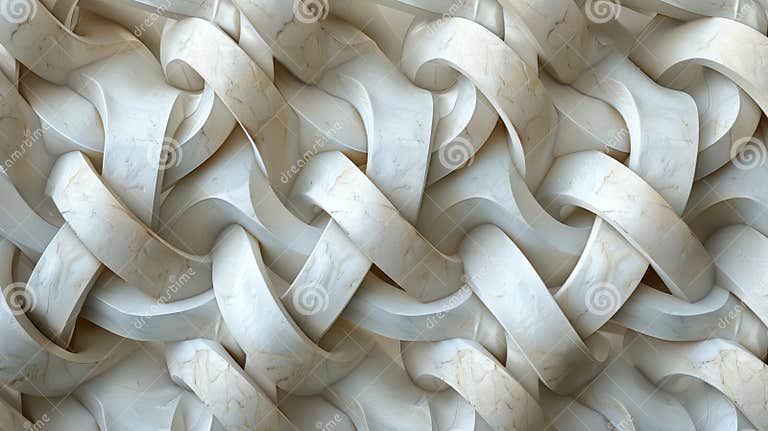 Abstract Pattern of Interwoven White Ribbons Creating a Textured ...