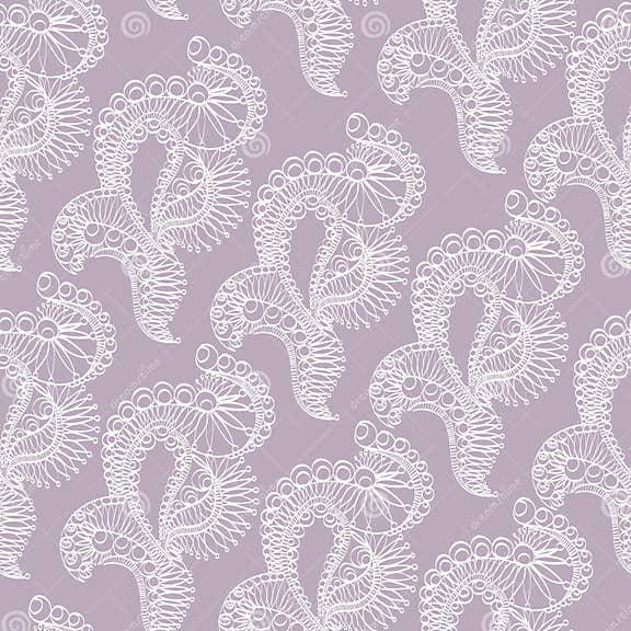 Abstract Pattern with Lace Stylized Objects Stock Illustration ...