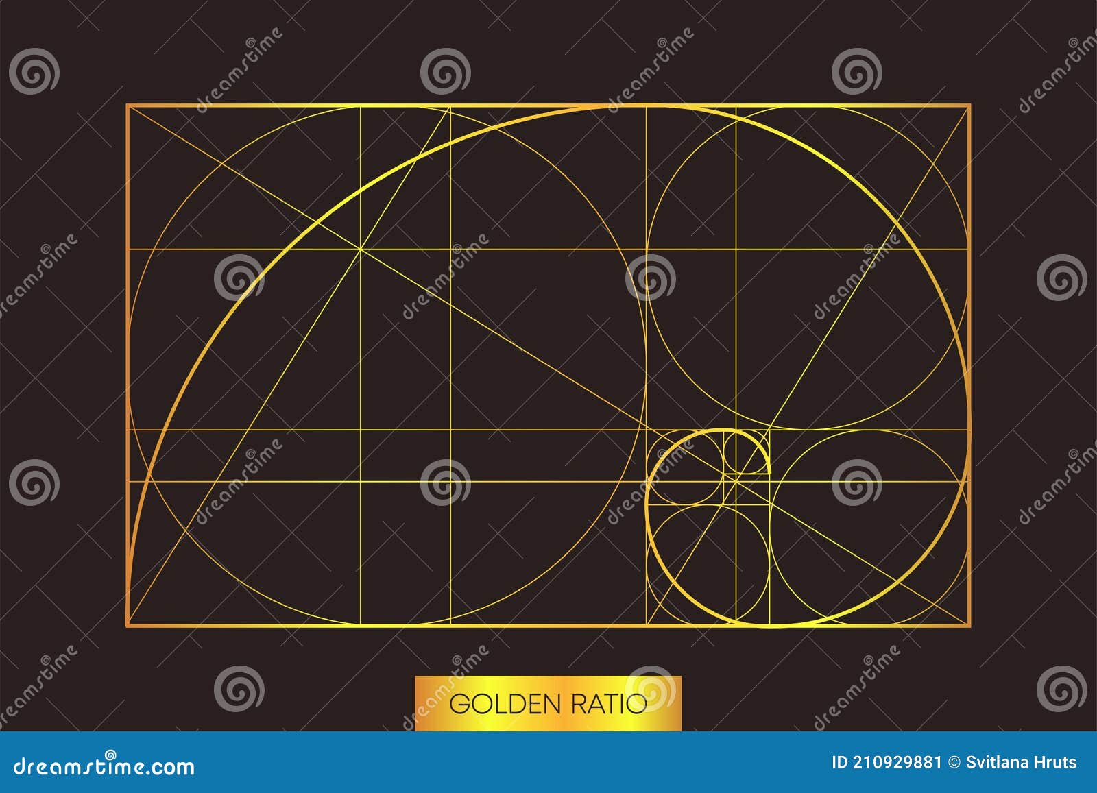 Abstract Pattern on Light Backdrop. Golden Ration. Abstract Geometry ...