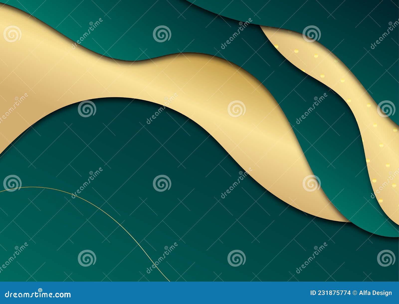 Abstract Pattern Luxury Dark Green and Gold Background Stock ...