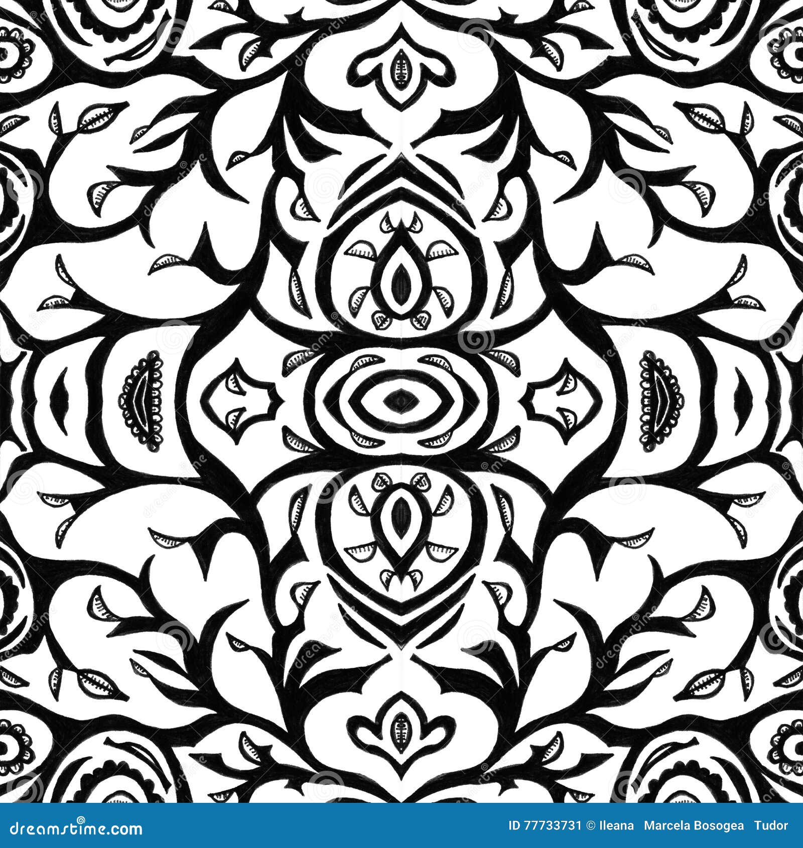 Abstract Pattern Made with Unique Drawings Stock Illustration ...