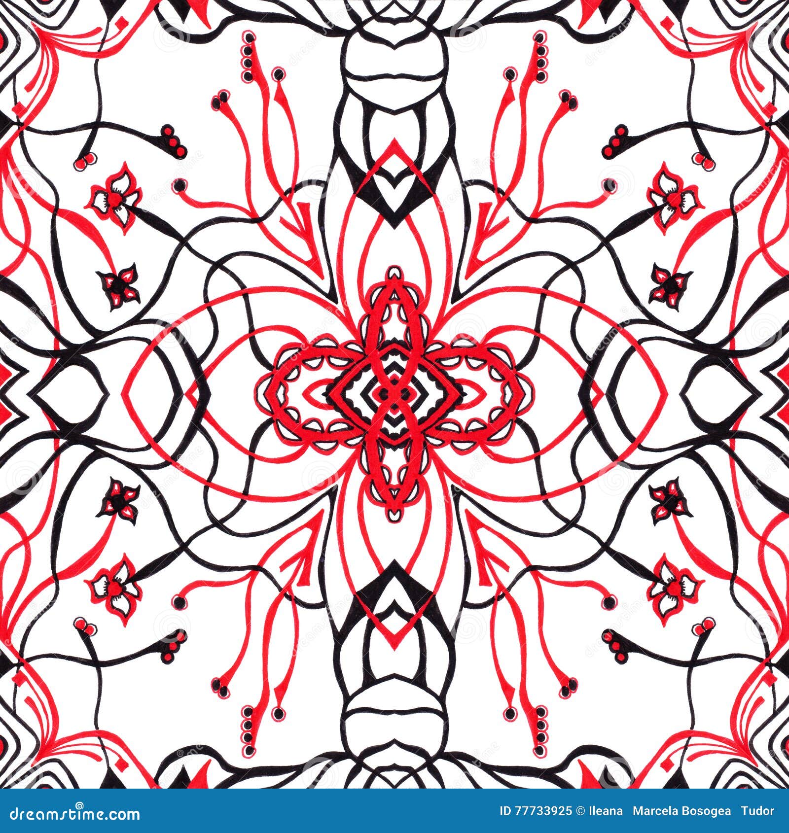 Abstract Pattern Made with Unique Drawings Stock Illustration ...