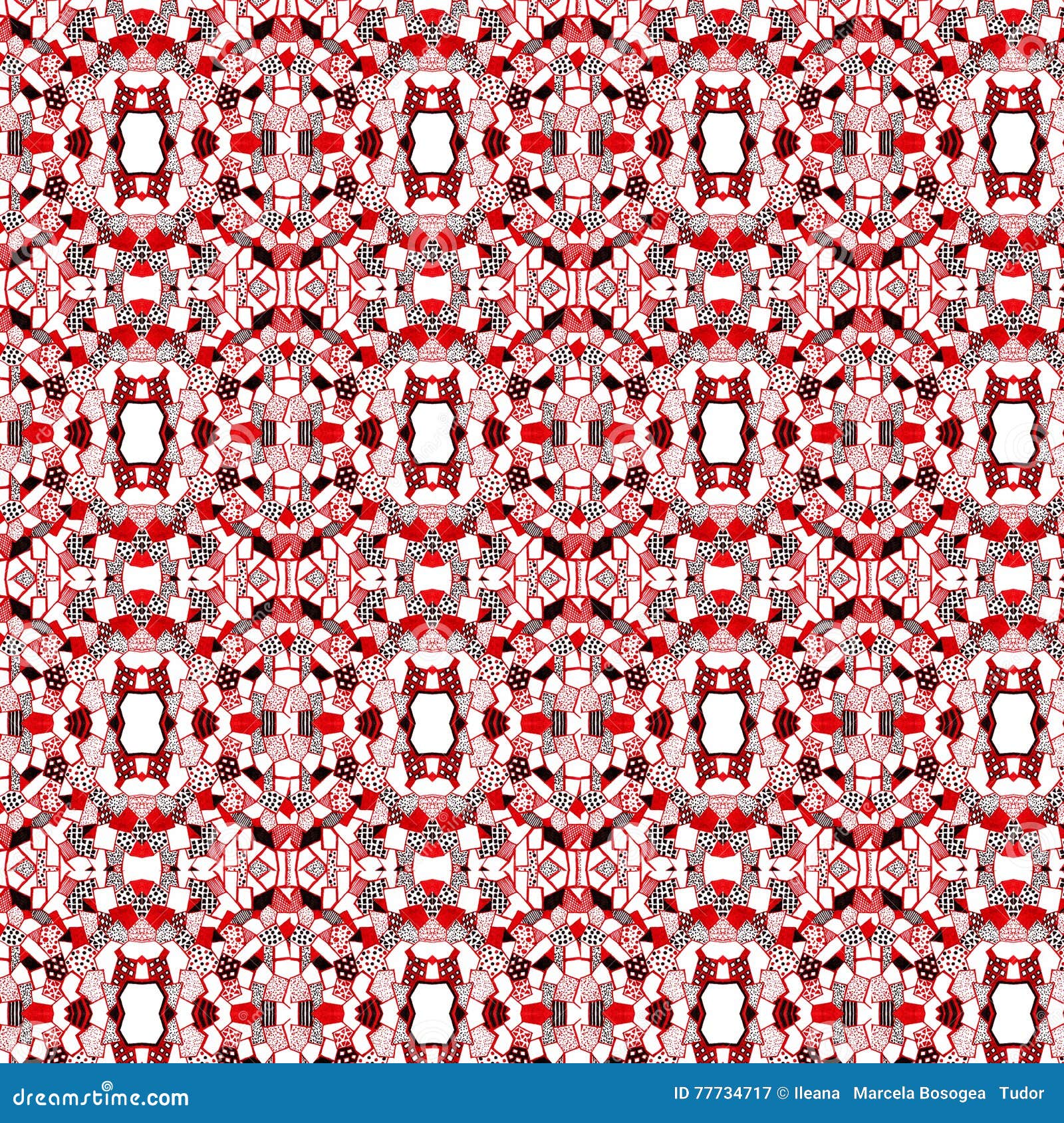 Abstract Pattern Made with Unique Drawings Stock Illustration ...