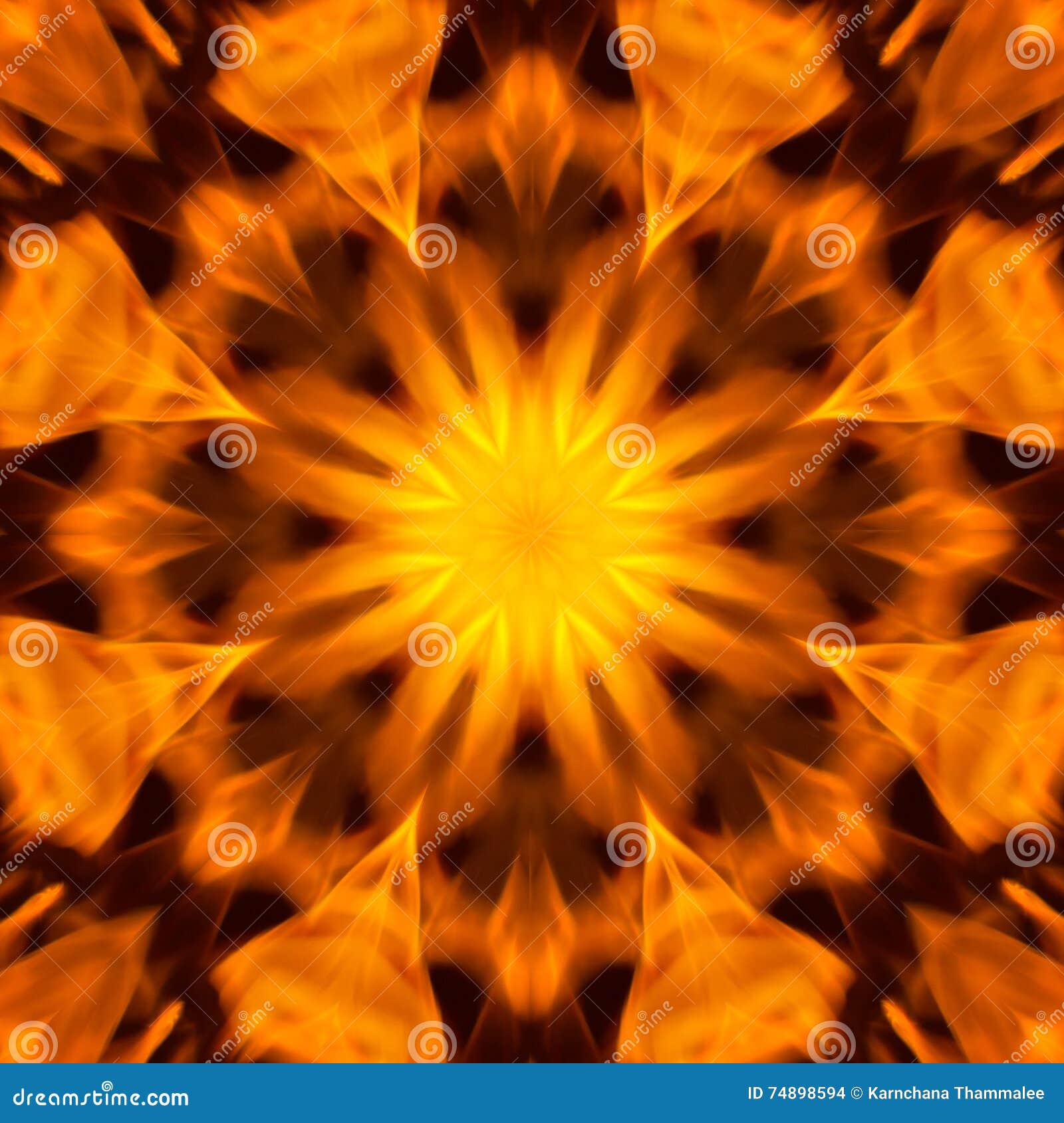 Abstract Pattern Mandala of Power and Blazing Fire Stock Illustration ...