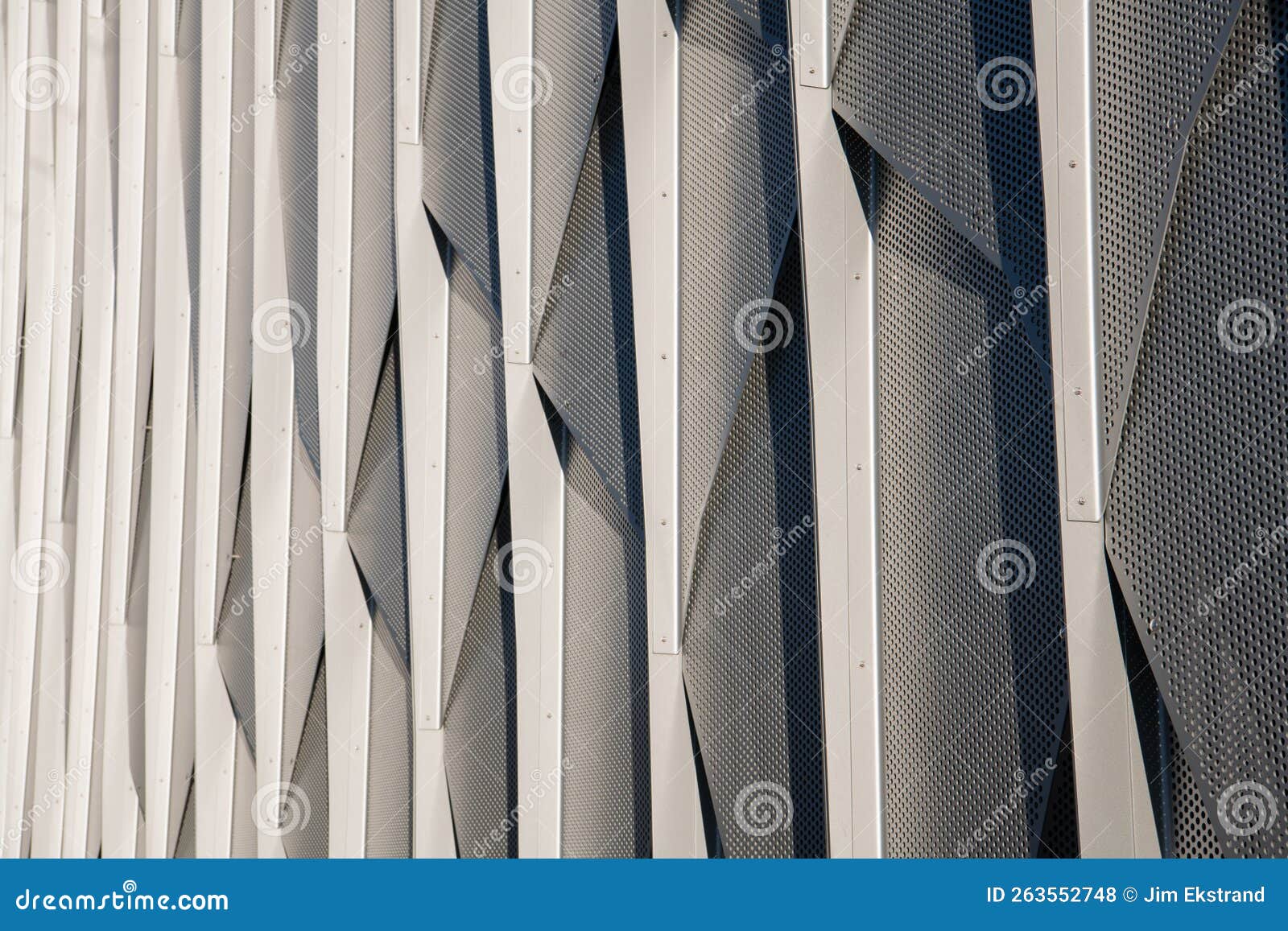 Abstract Pattern of Metal Cladding on a Modern Building Stock Photo ...