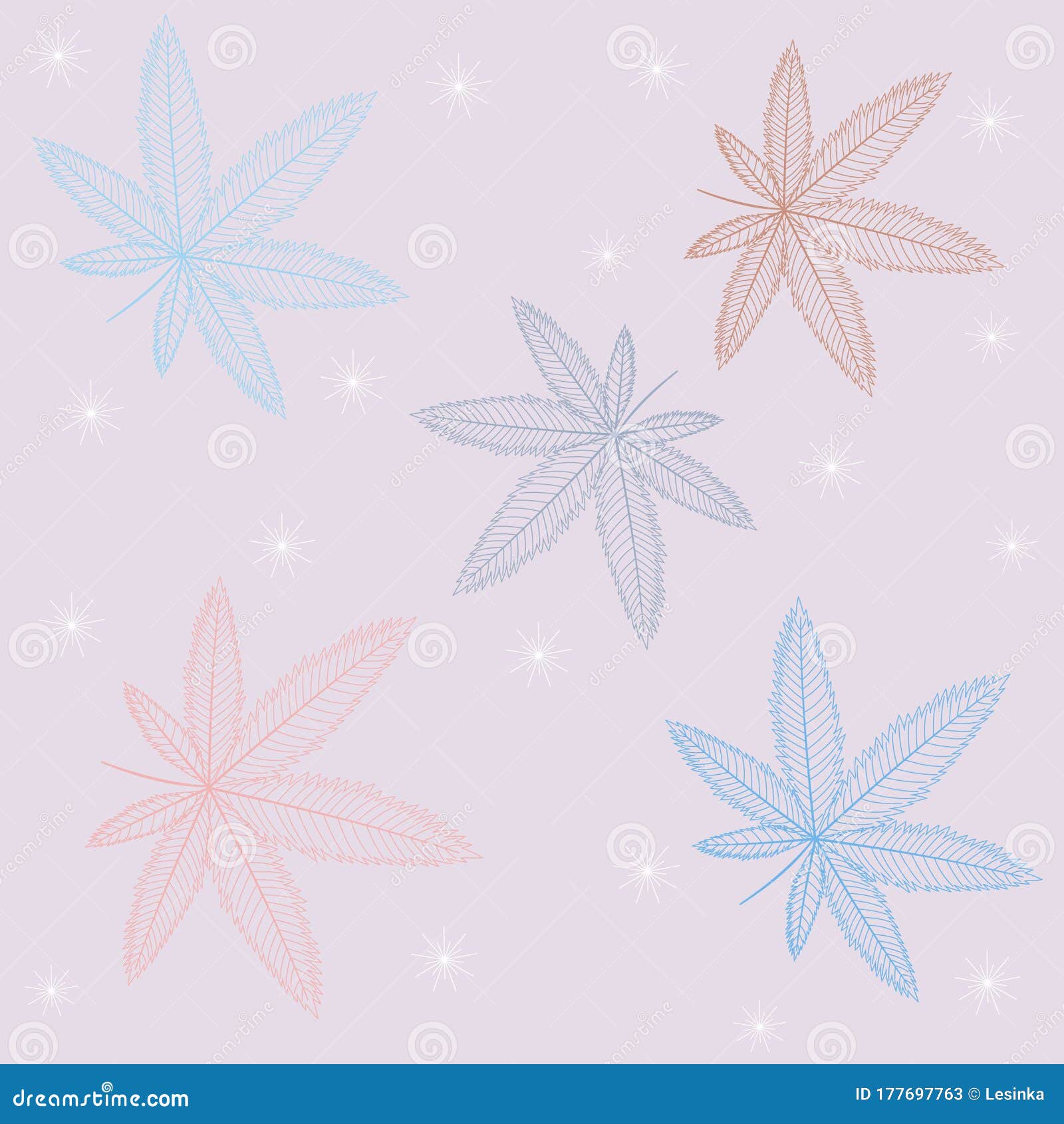 Pattern with Hemp Leaves on a Pink Background Stock Vector ...
