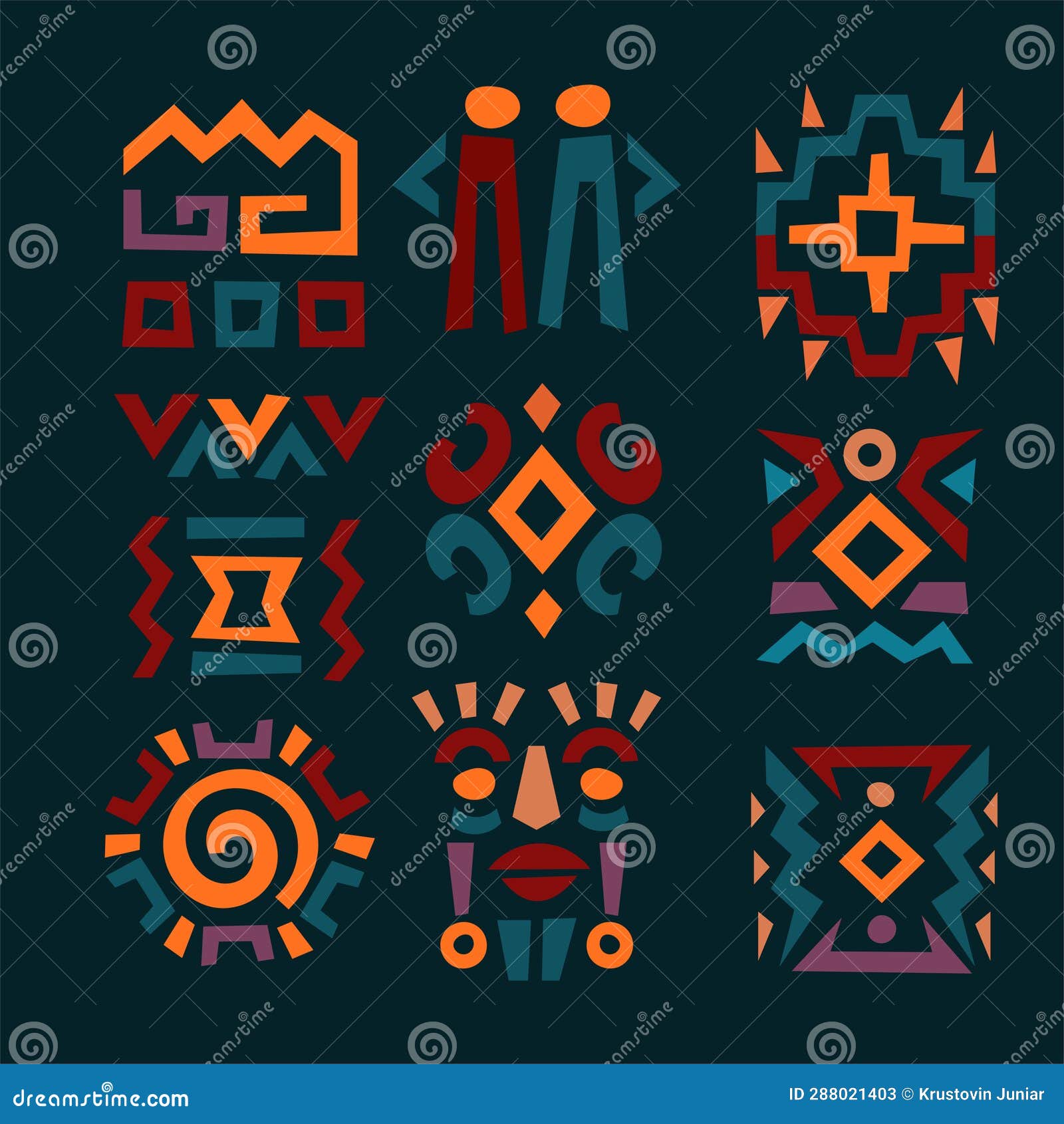 Abstract Pattern in Native African Geometric Art Stock Vector ...