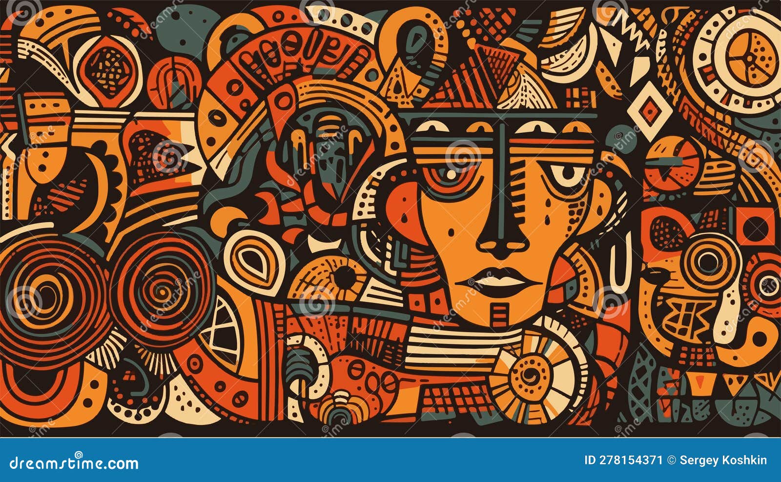 Abstract Pattern in Native African Style. Vector Illustration Stock ...