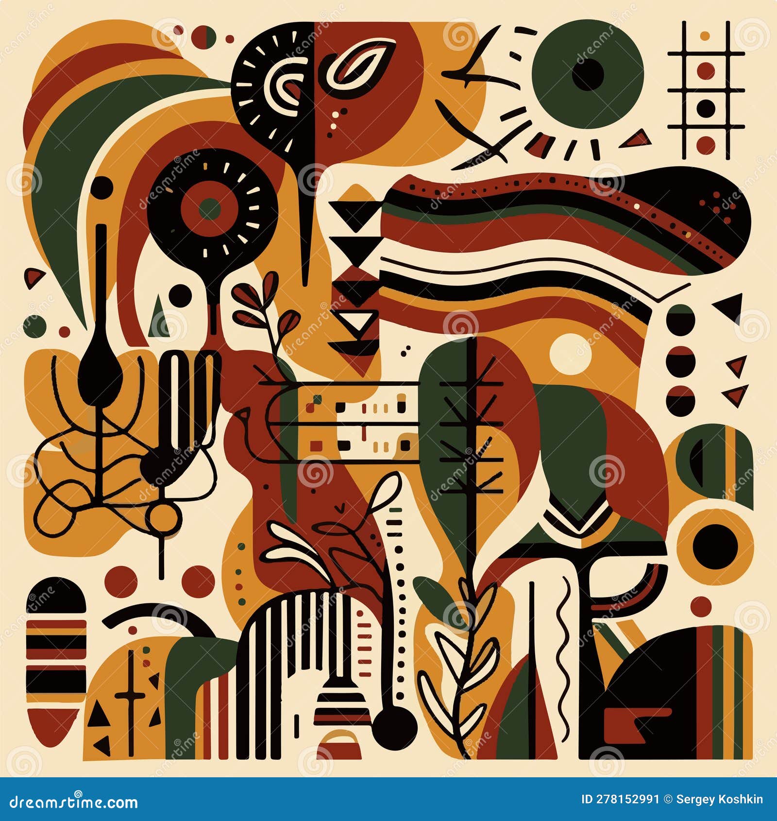 Abstract Pattern in Native African Style. Vector Illustration Stock ...