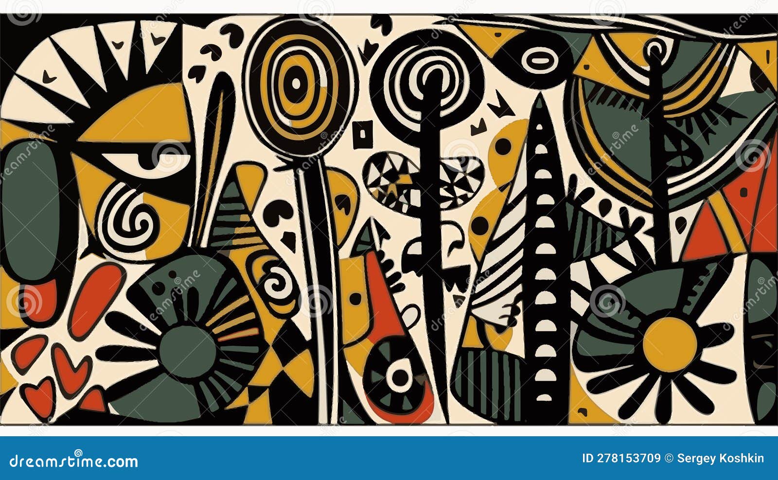 Abstract Pattern in Native African Style. Vector Illustration Stock ...