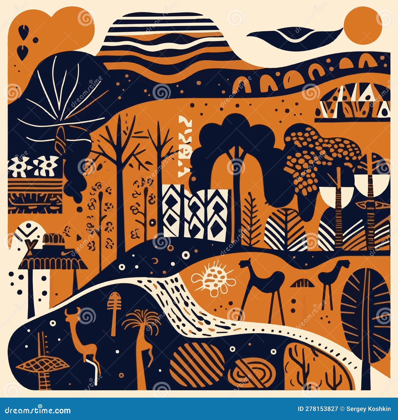 Abstract Pattern in Native African Style. Vector Illustration Stock ...