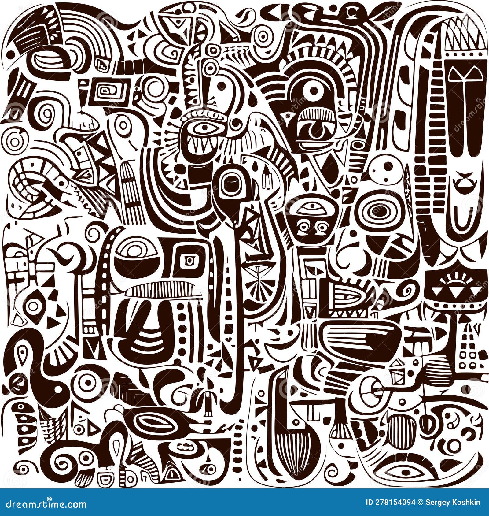 Abstract Pattern in Native African Style. Vector Illustration Stock ...
