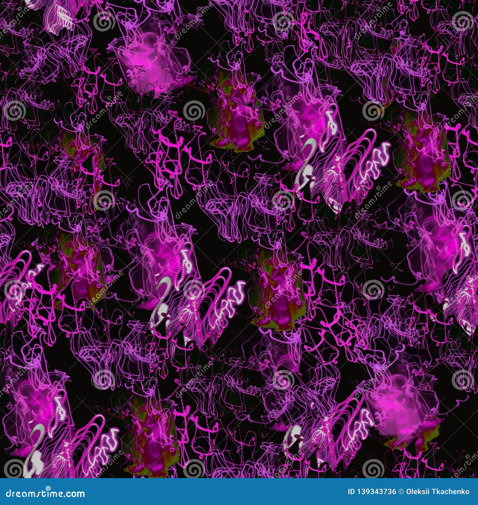 Abstract Pattern of Neon Lights and Color Spots. Stock Illustration ...