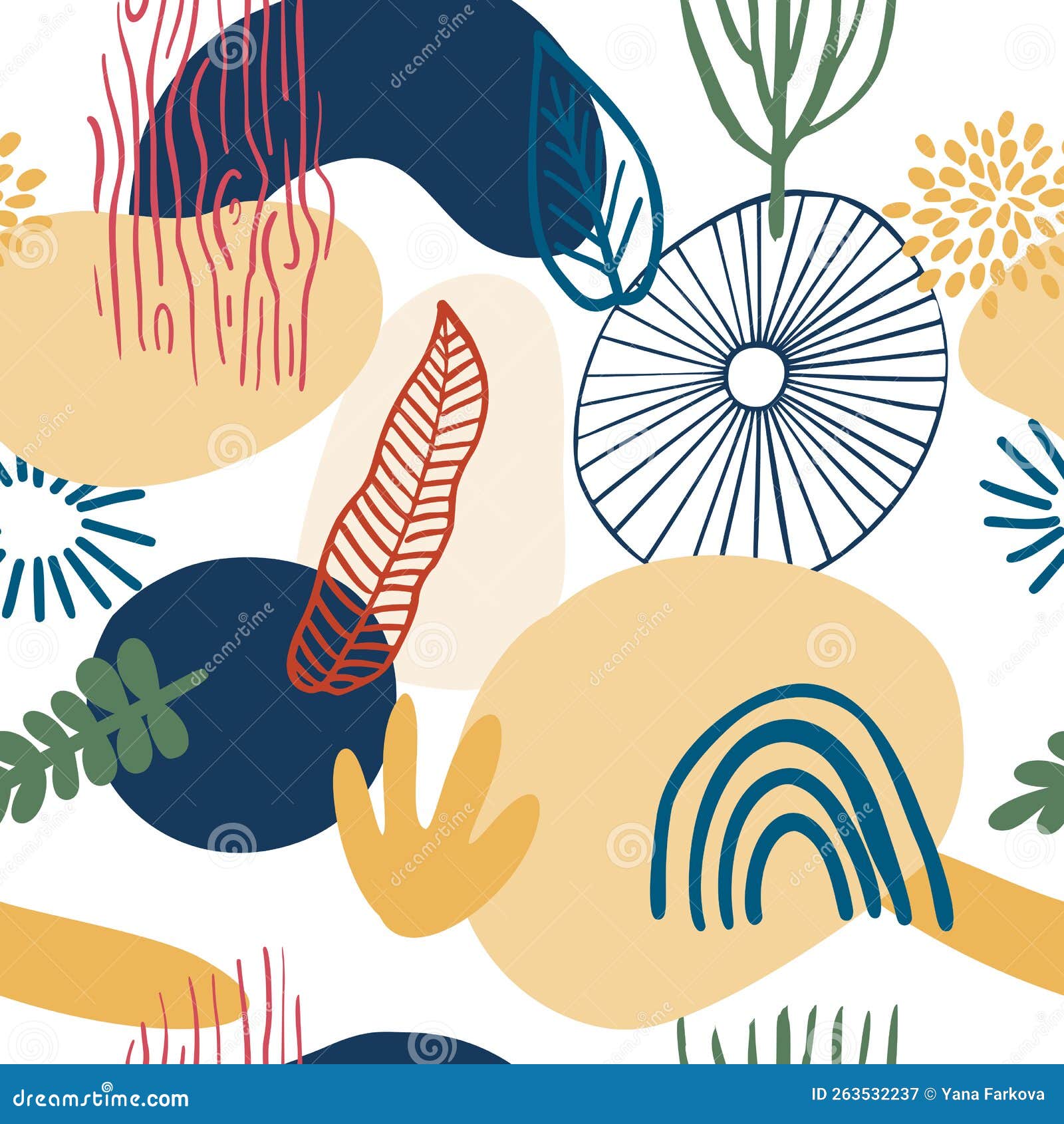 Abstract Pattern with Organic Shapes, Plants, Nature Texture. Organic ...