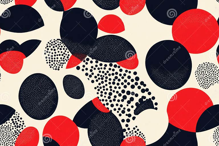 Abstract Pattern with Overlapping Red and Black Circles Stock ...