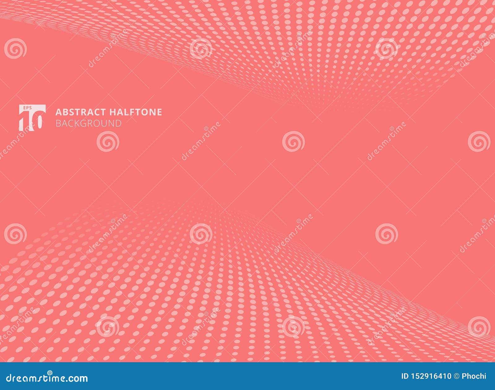Abstract Pattern Pink Dots Coral Color Halftone Perspective Background ...