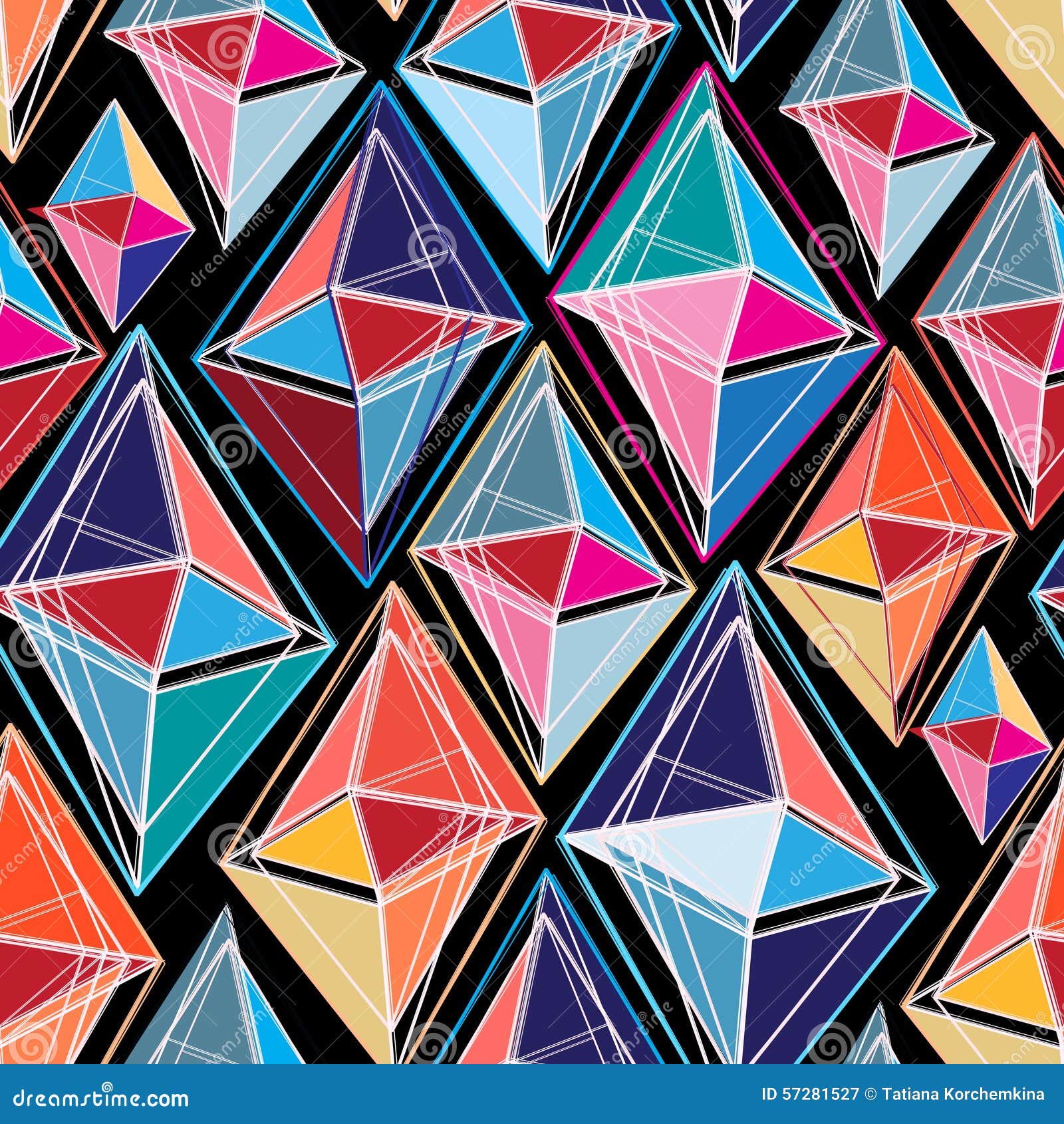 Abstract Pattern of Polygons Stock Vector - Illustration of crystals ...