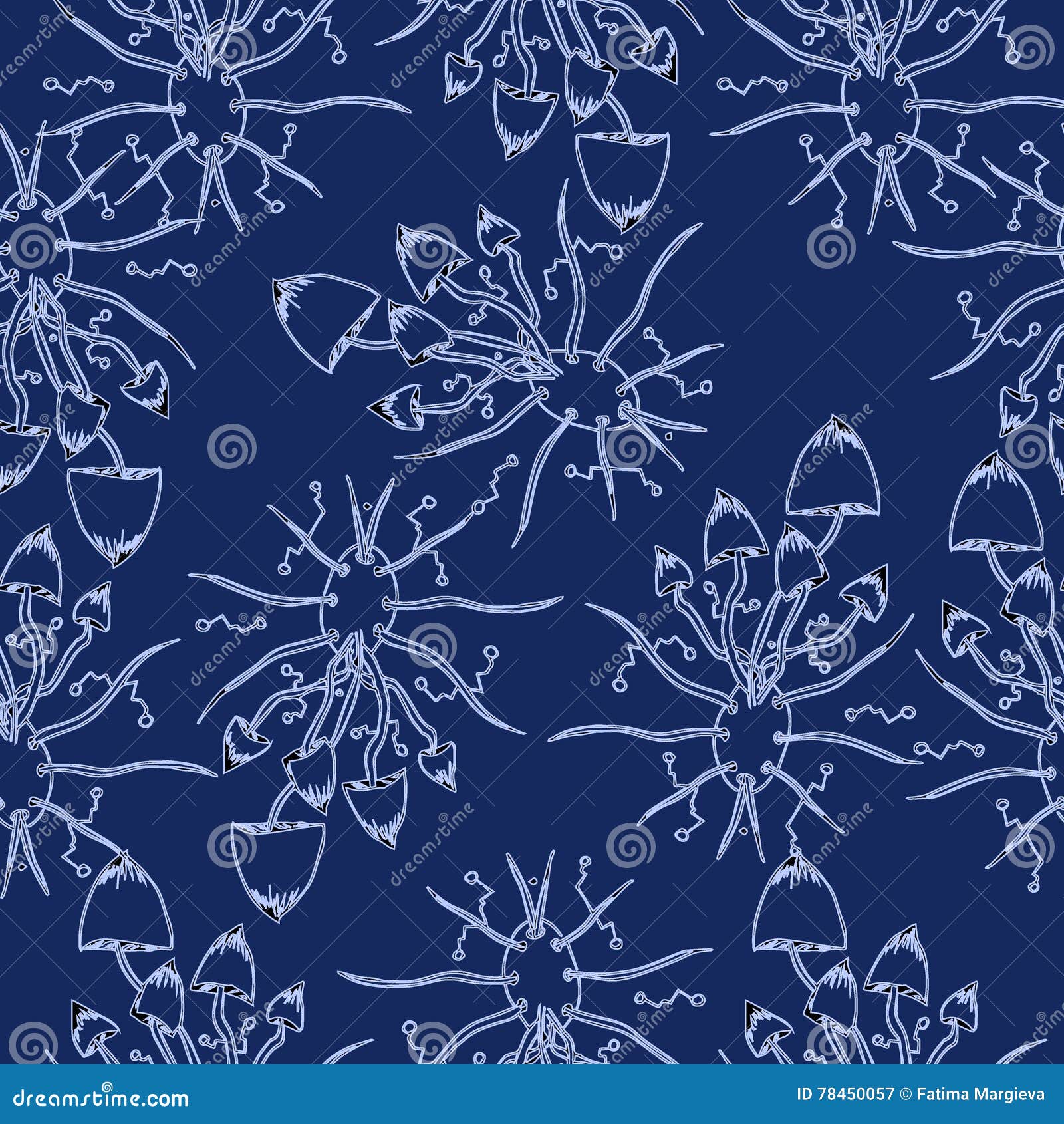 Abstract Pattern Psilocybin Mushrooms Stock Vector - Illustration of ...