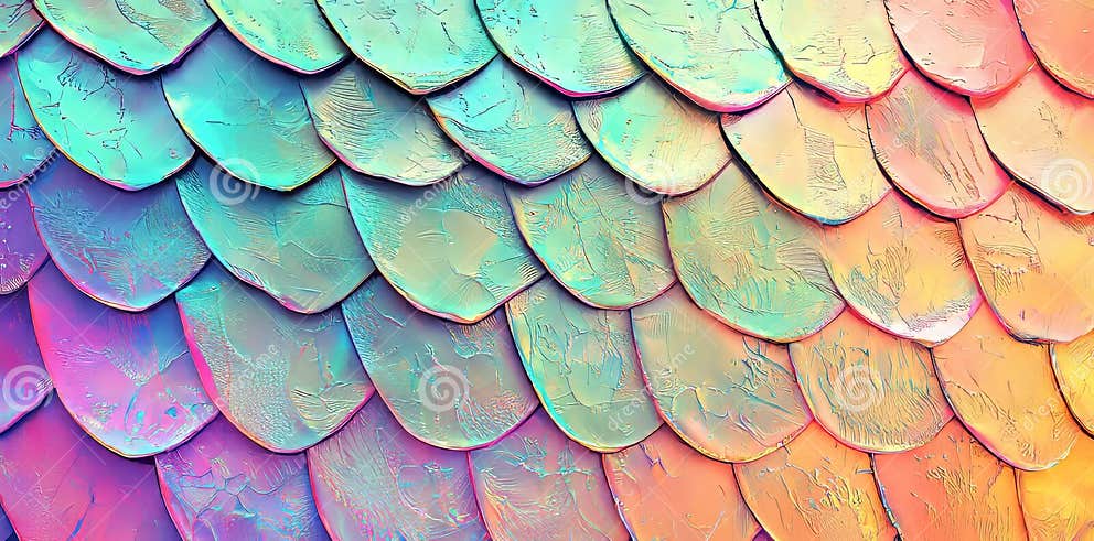 The Abstract Pattern of Rainbow Fish Scales, Mermaid Scales, and Fish ...