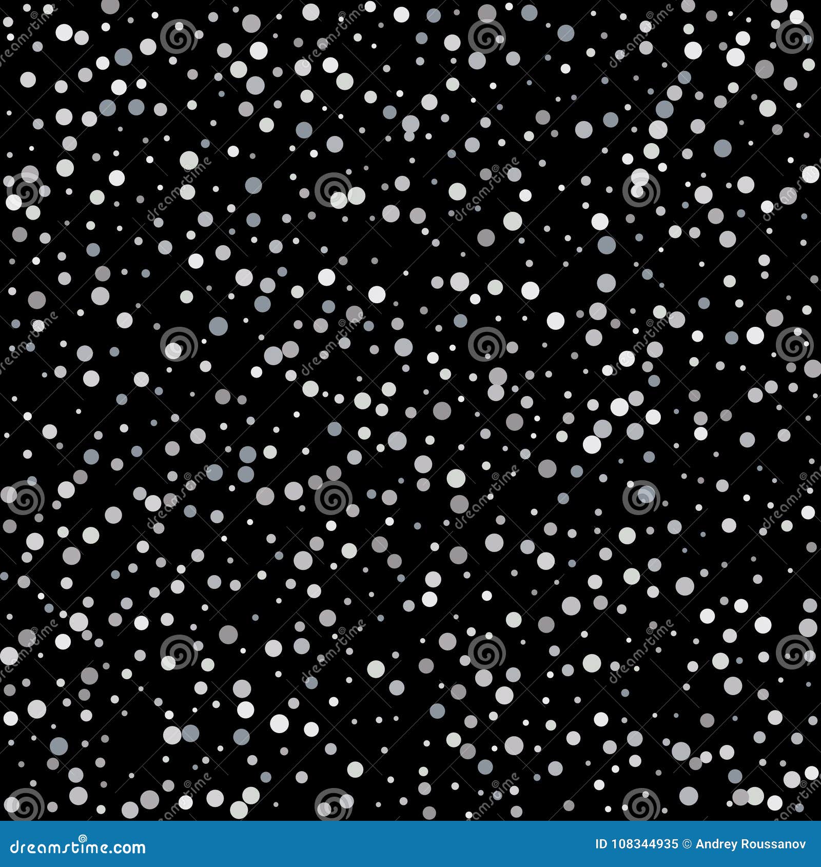 Abstract Pattern of Random Silver Dots on Black Background. Elegant ...