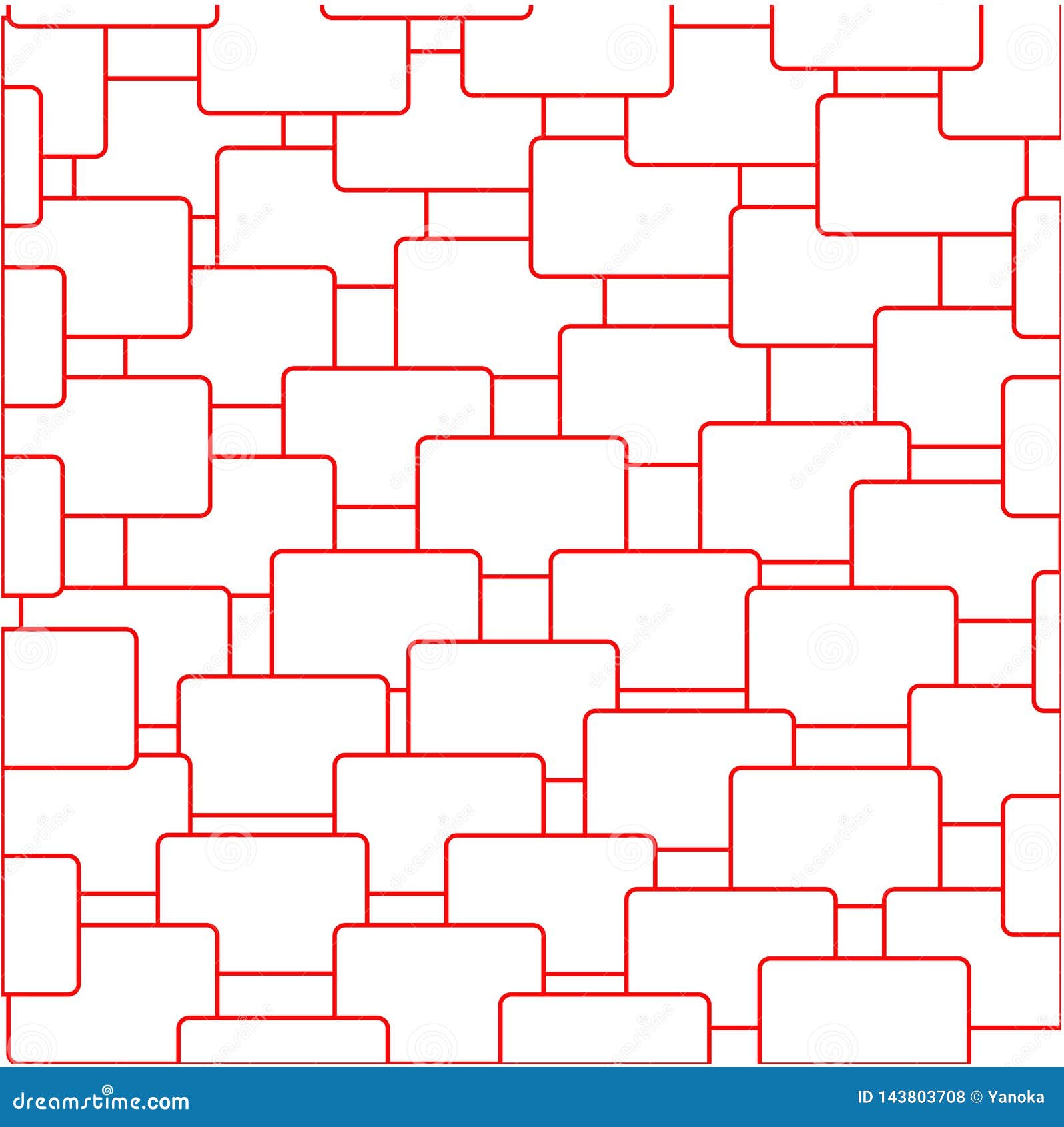 Abstract Pattern of Rectangles with a Red Frame on a White Background ...