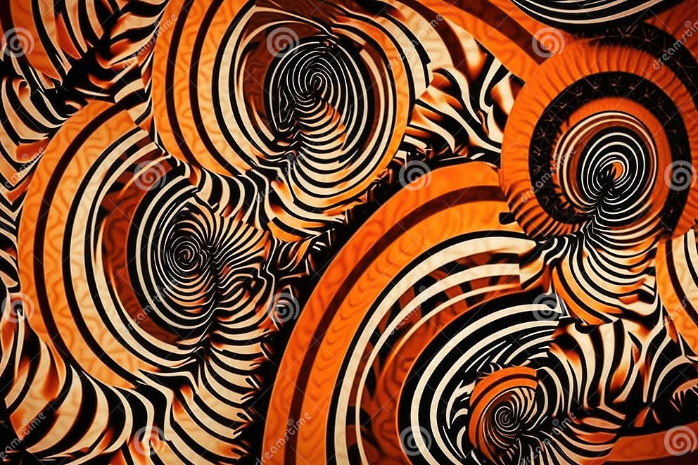 Abstract Pattern of Rotational and Symmetrical Shapes and Lines Stock ...