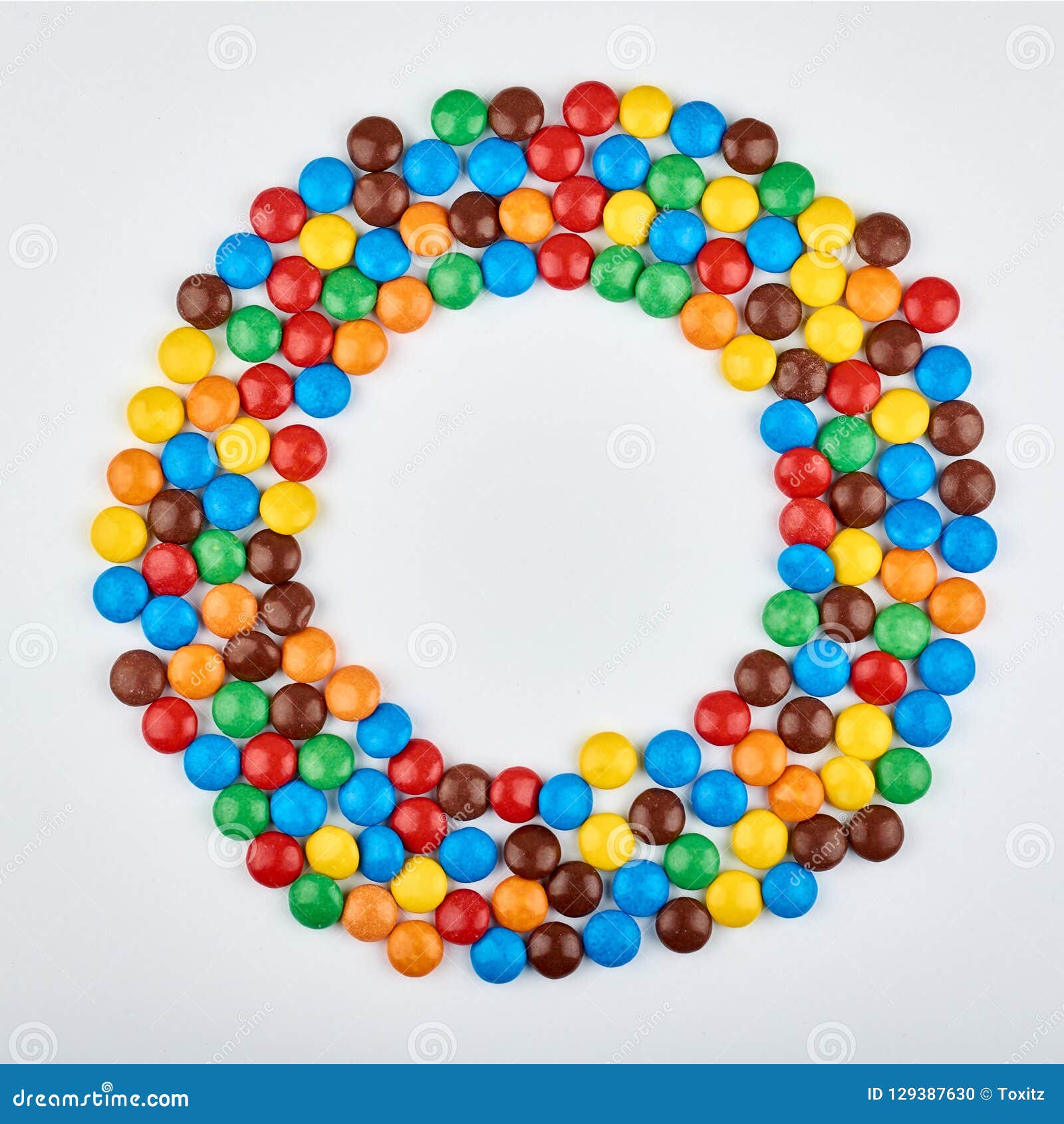 Abstract Pattern with Round Color Candy on Background. Colorful Sweets ...