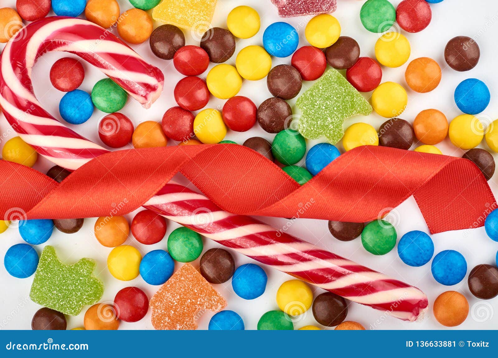 Abstract Pattern with Round Color Candy on Background. Colorful Sweets ...