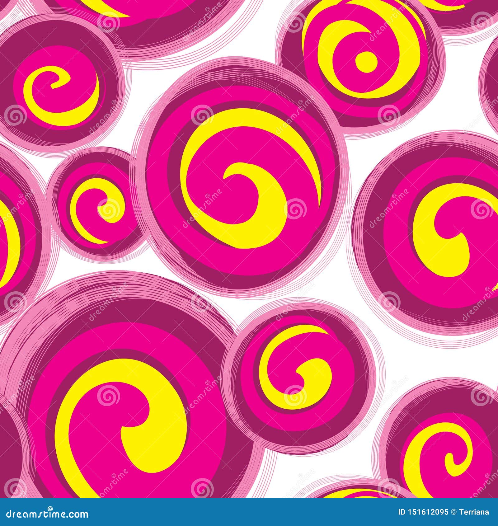 Abstract Pattern with Round Shape Forms in Retro Style. Seamless Stock ...
