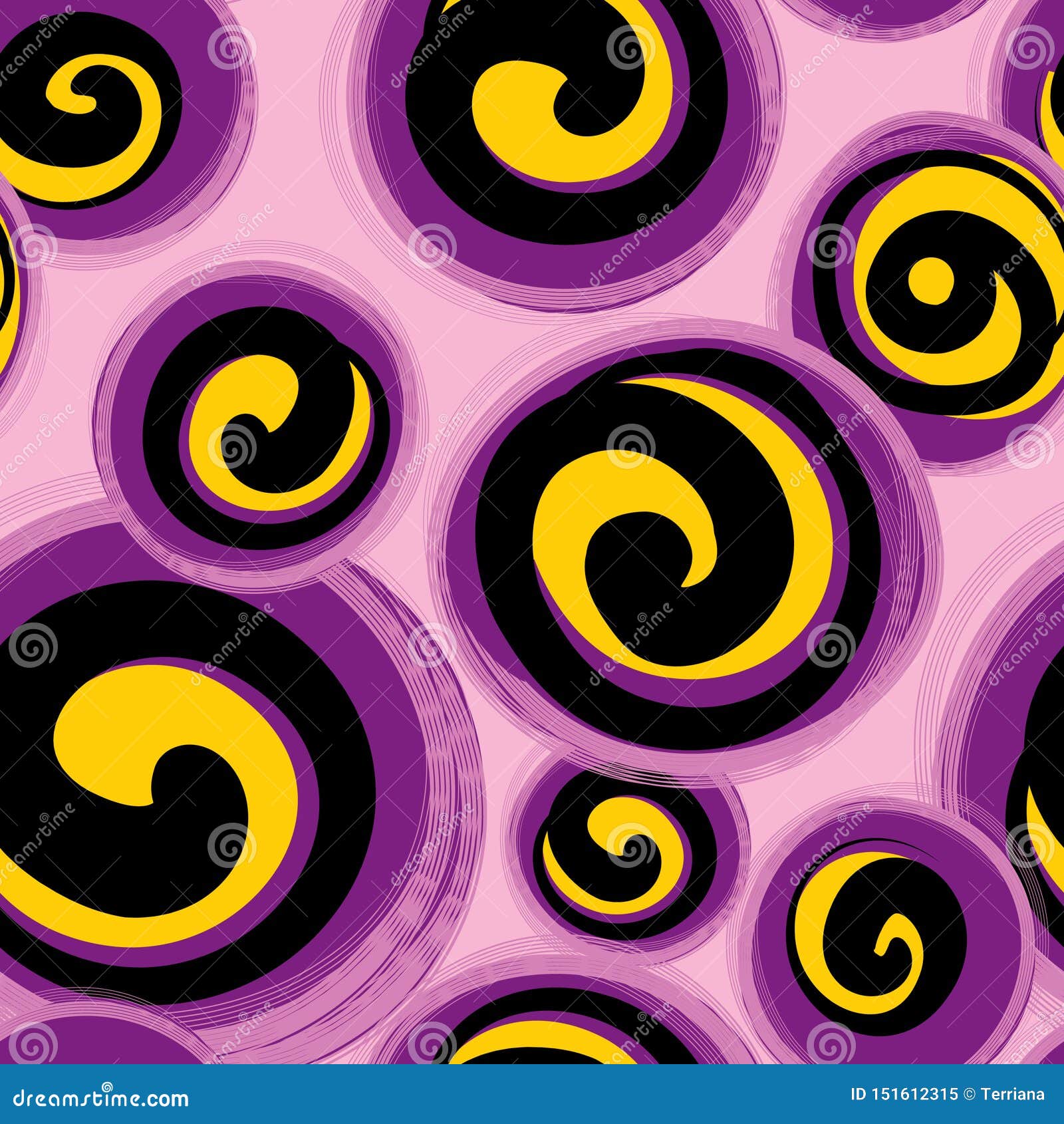 Abstract Pattern with Round Shape Forms in Retro Style. Seamless Stock ...