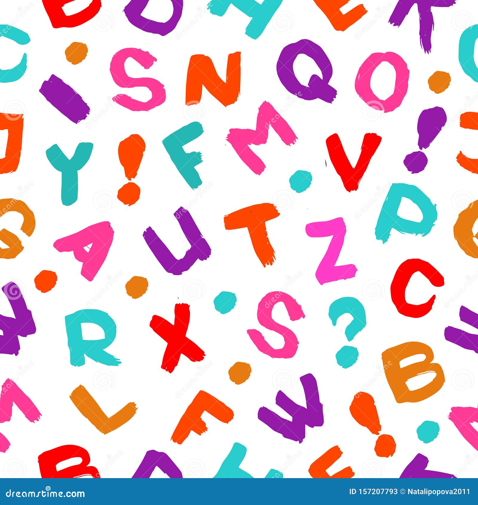 Abstract Pattern Seamless Vector Pattern Background. English Alphabet ...