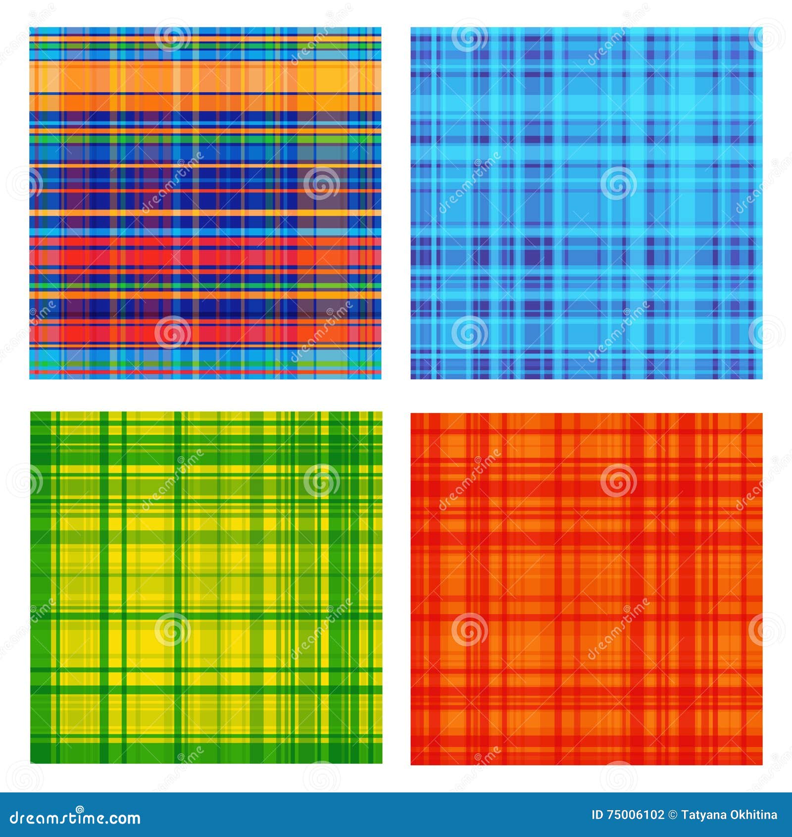 Four Checkered Seamless Texture Vector Illustration | CartoonDealer.com ...