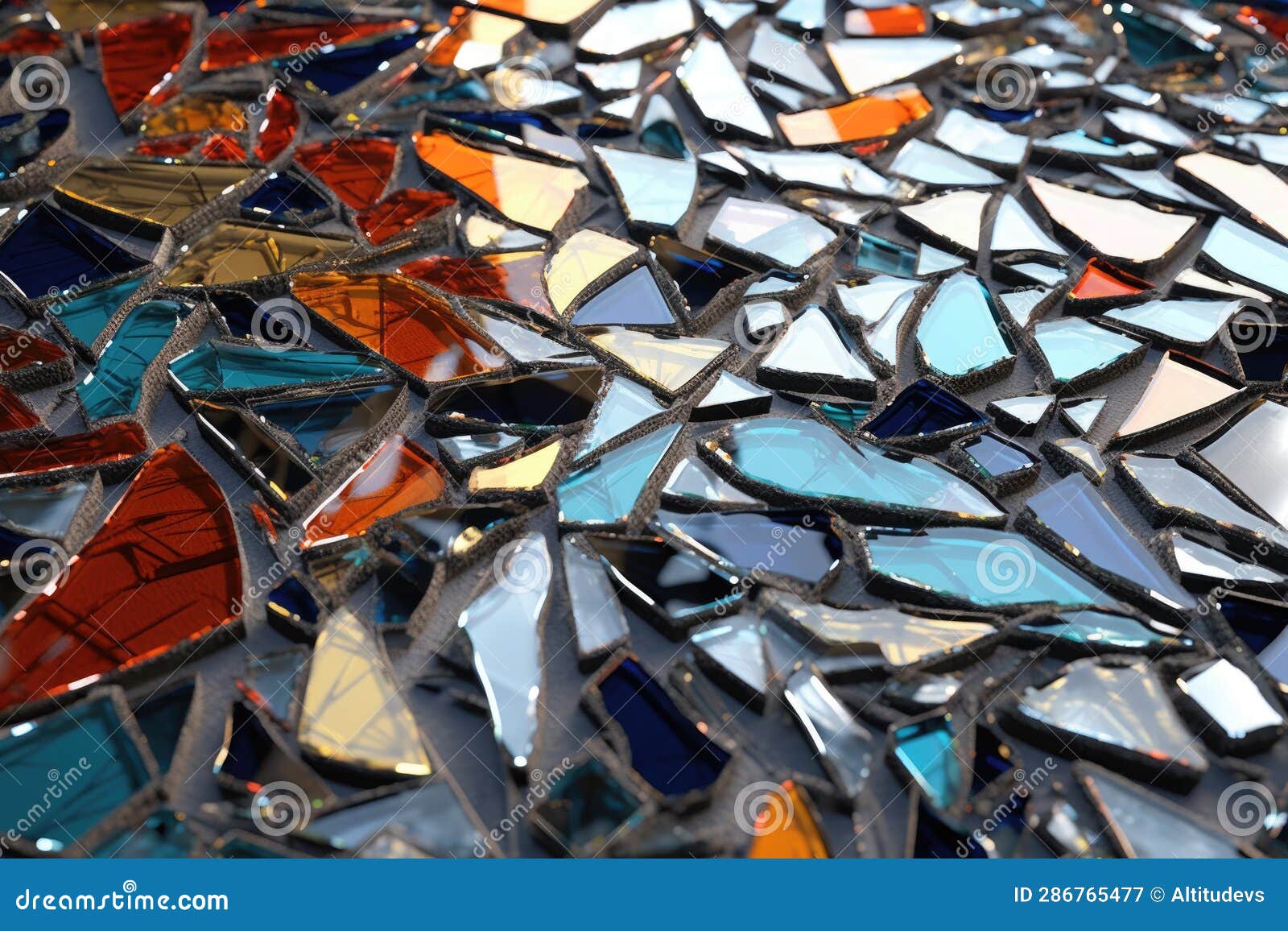 Abstract Pattern of Shattered Glass on Tile Floor Stock Image - Image ...