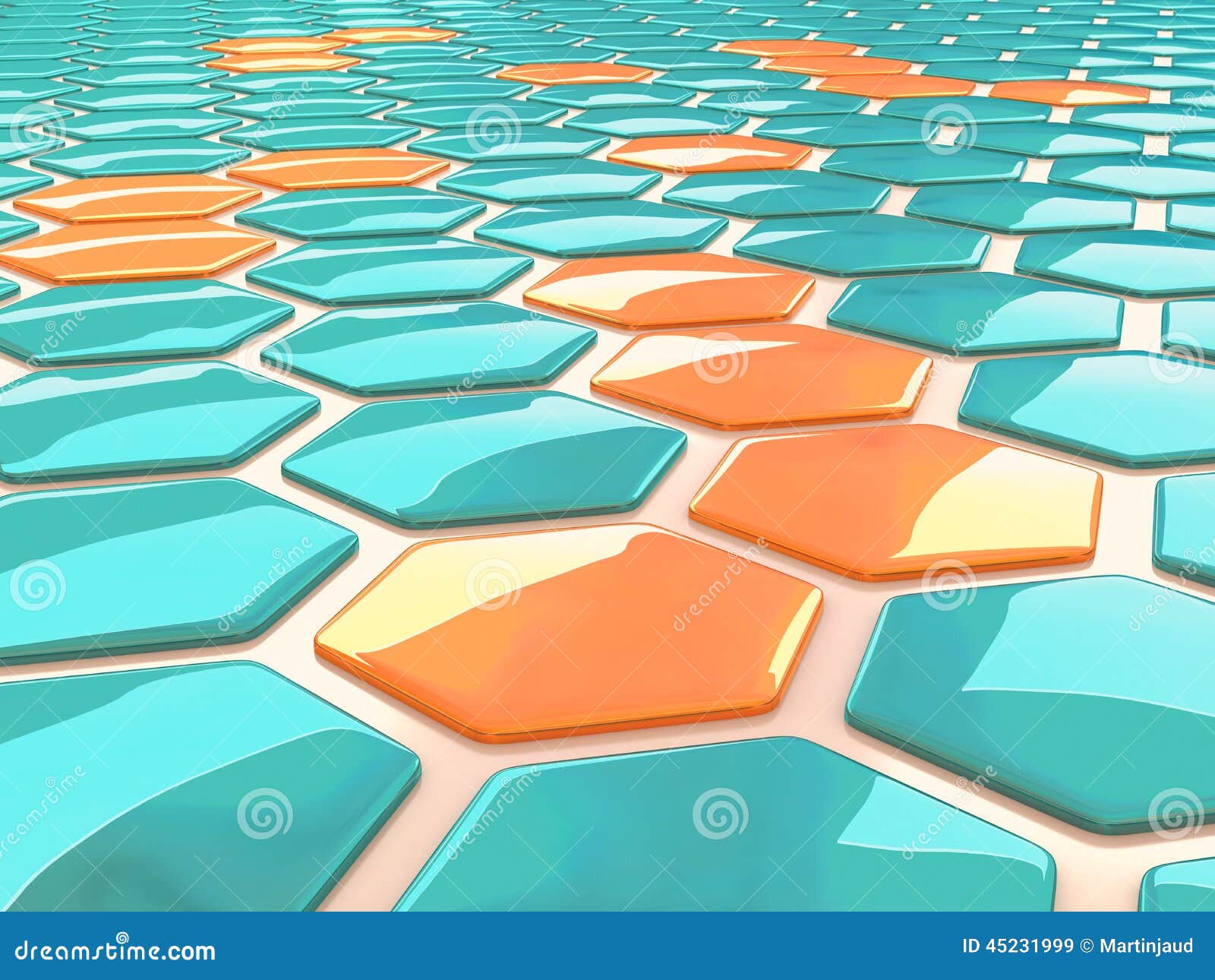 Abstract Pattern of Shiny Hexagonal 3D Shapes Stock Illustration ...