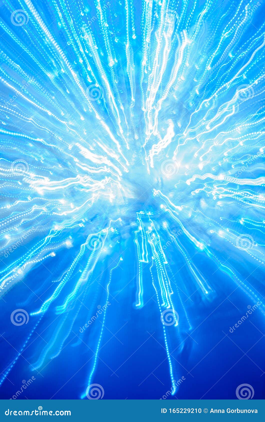 Abstract Pattern of Sparkling Lightning on a Blue Background Stock ...