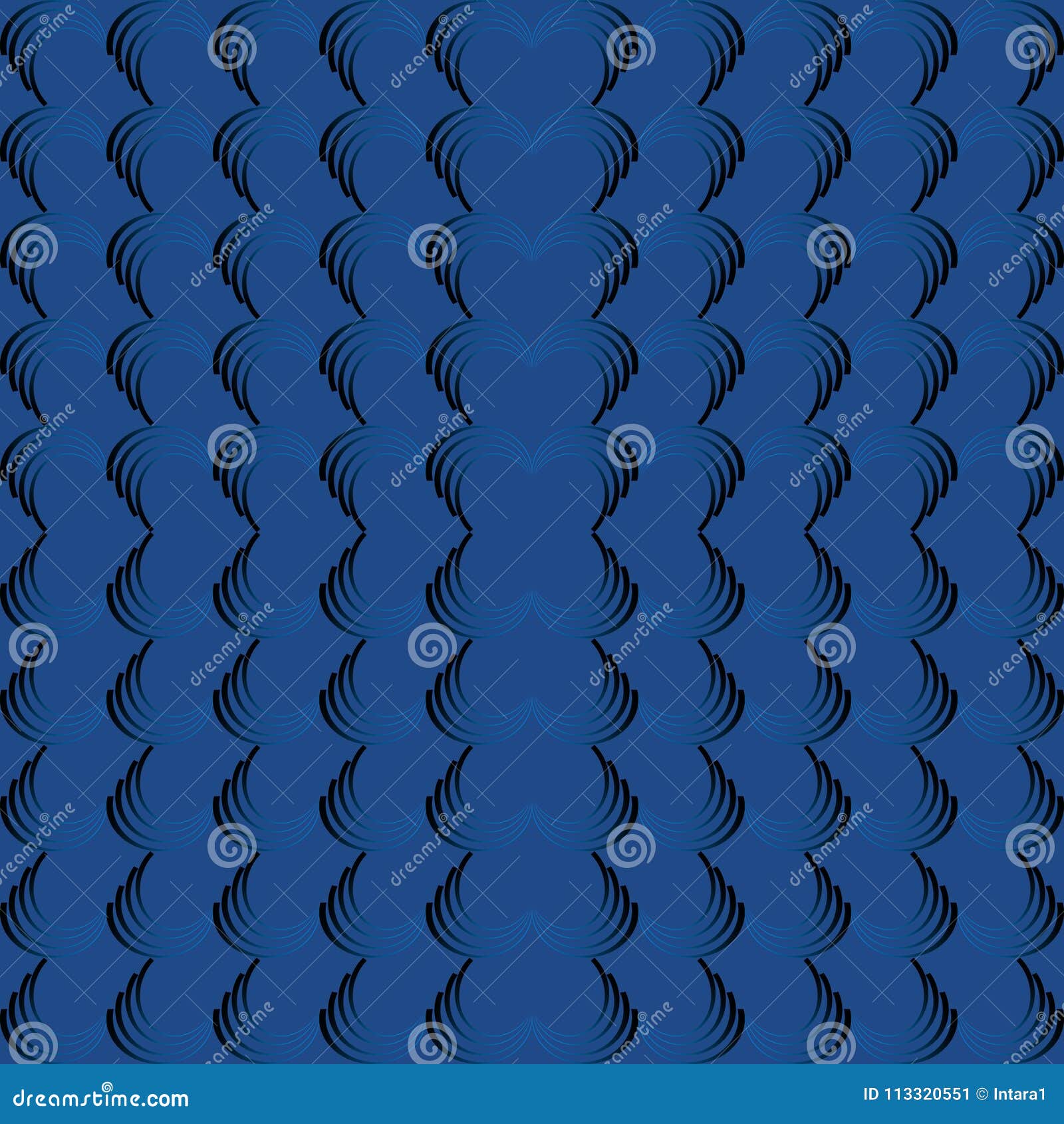 Abstract Pattern of Stacked Dark Blue Circles, Similar To Heart Shape ...