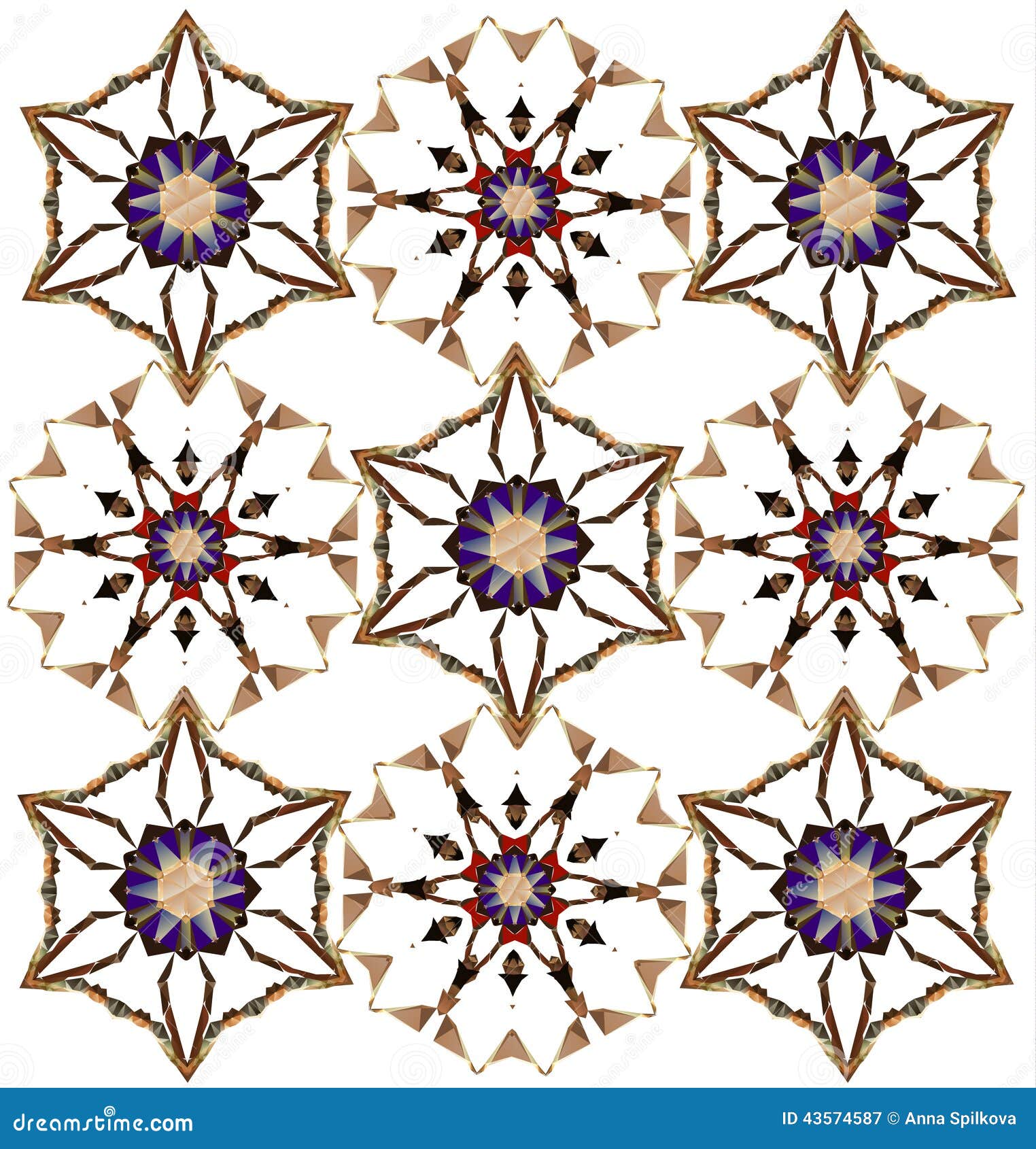 Abstract Pattern with Stylized Flowers Stock Vector - Illustration of ...