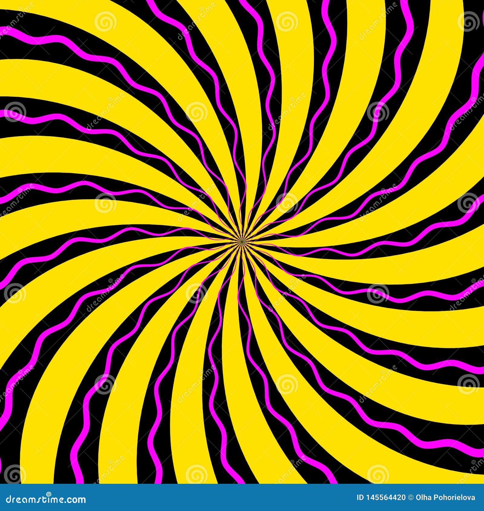 Abstract Pattern of Stylized Spiral Psychedelic Shape. Flat Vector ...