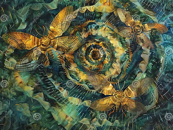 Cicada abstract pattern stock illustration. Illustration of generative ...