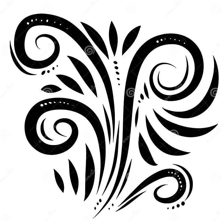 Abstract Pattern Swirl Design on White Background Stock Vector ...