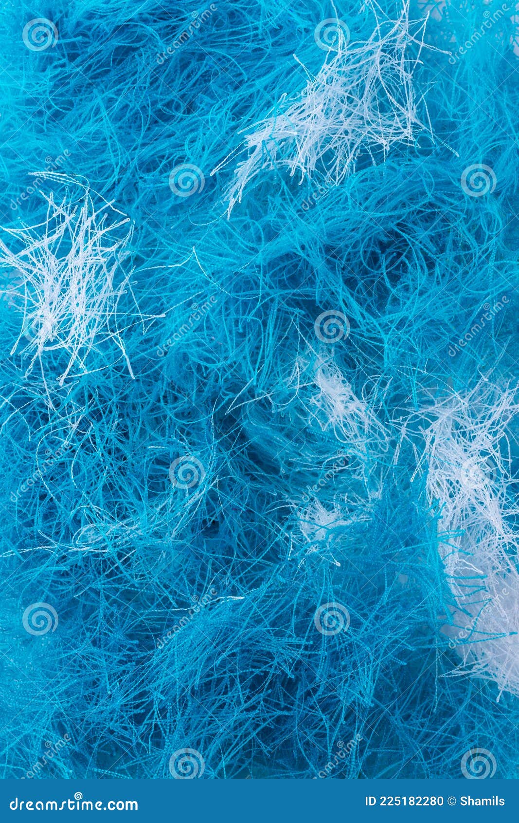 Abstract Pattern of Tangled Threads, Blue and White Color Background ...