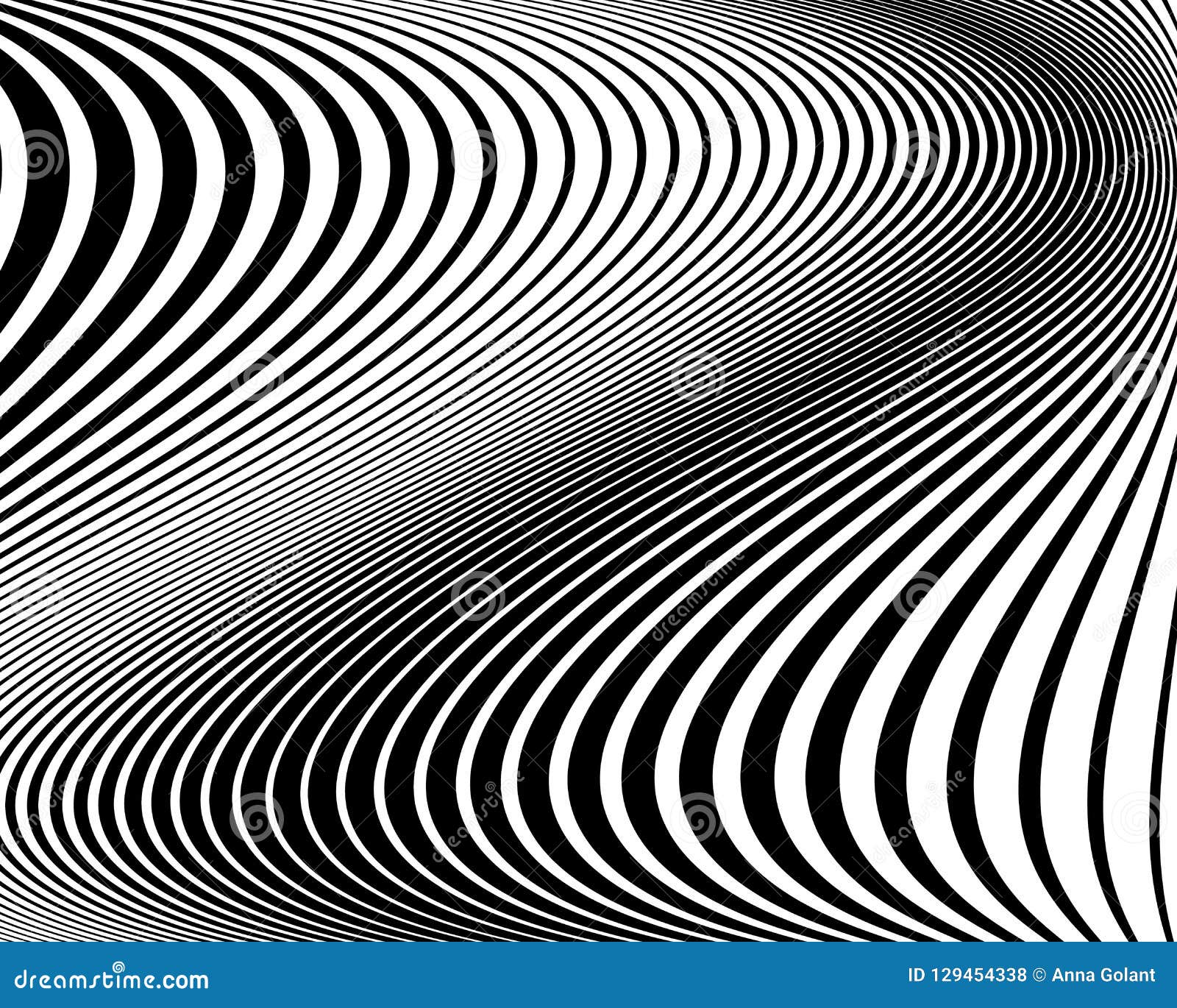 Abstract Pattern. Texture with Wavy, Curves Lines. Optical Art ...