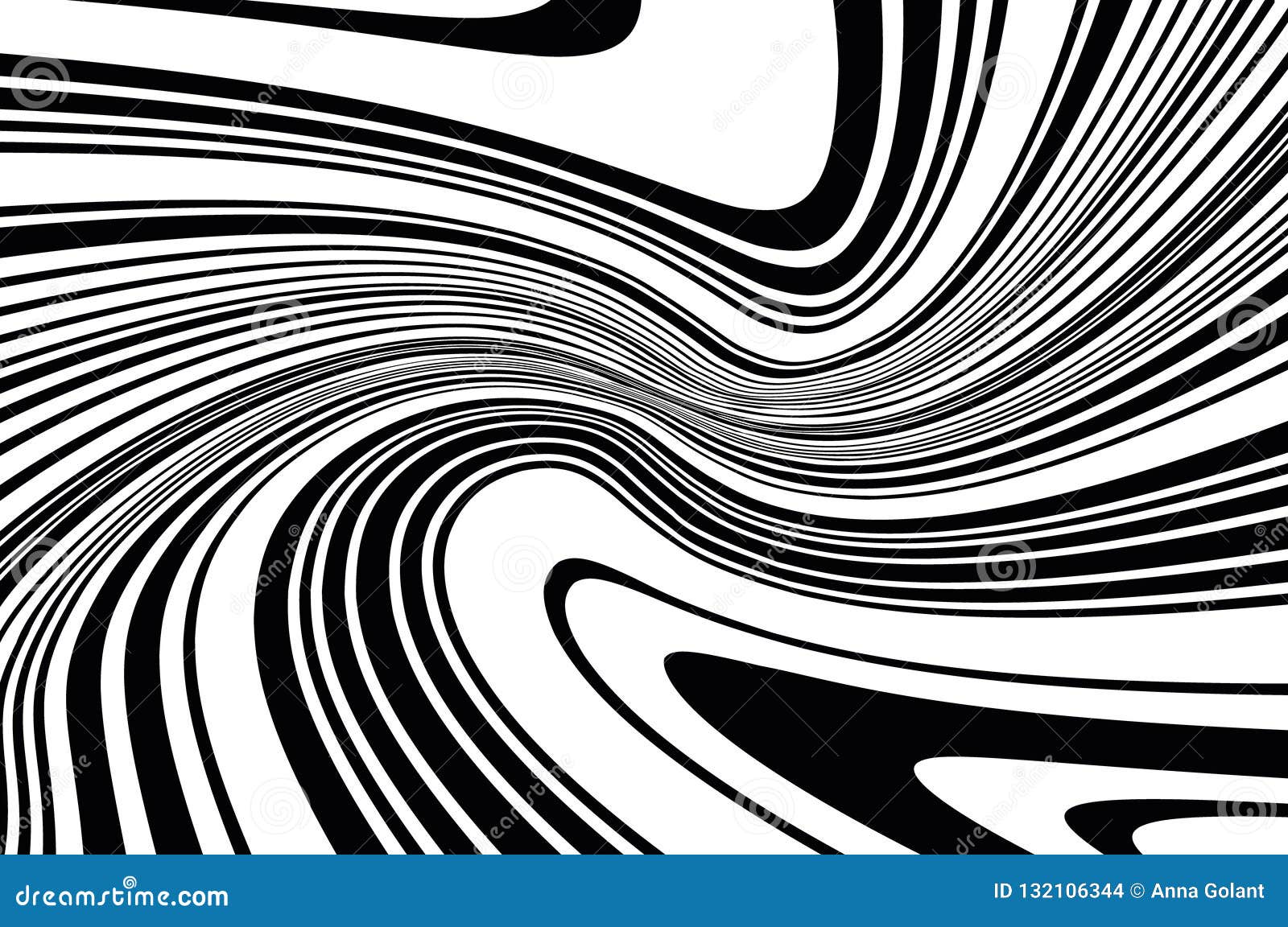 Abstract Pattern. Texture with Wavy, Curves Lines. Optical Art ...