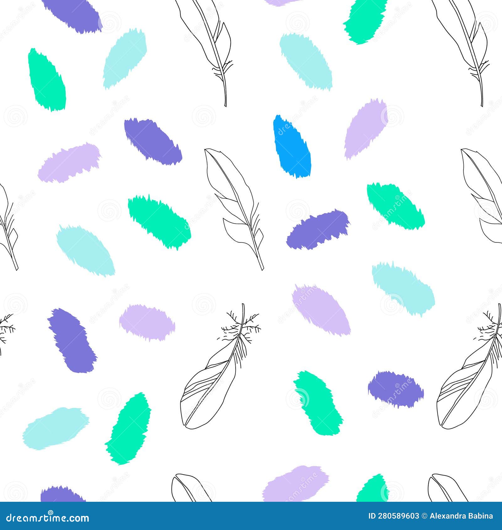 Abstract Pattern with Uneven Oval Speck and Plume. Stock Vector ...